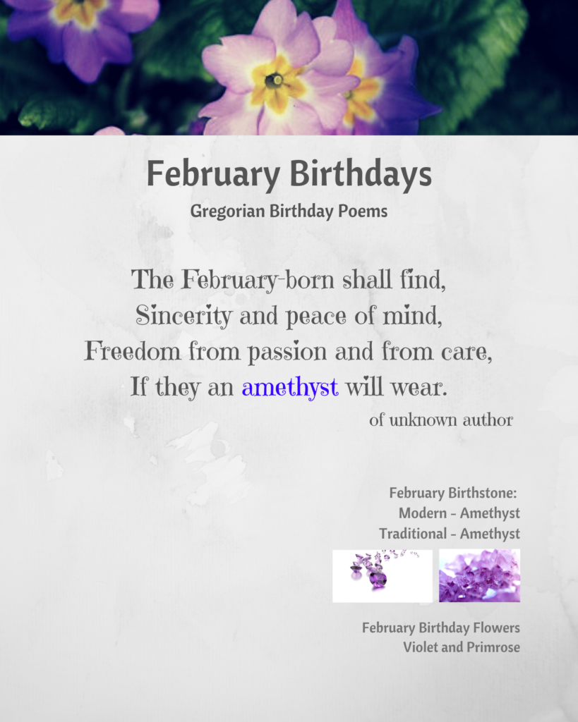 February Birthstone Poem ready to print - LululilyJewelry Blog